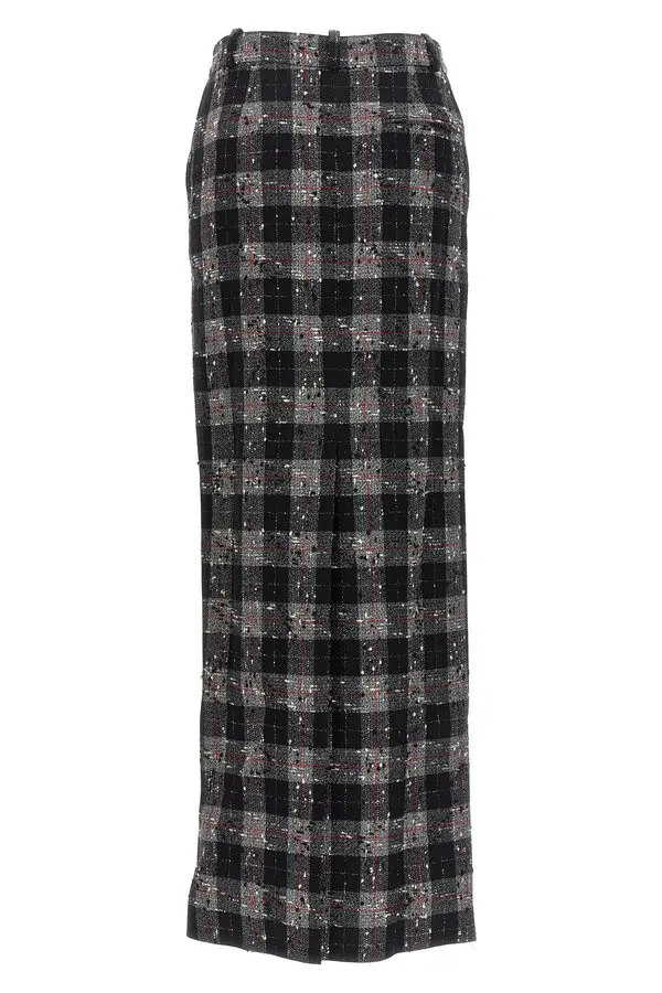 Alessandra Rich Tartan Check Maxi Skirt