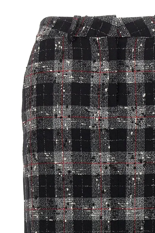 Alessandra Rich Tartan Check Maxi Skirt