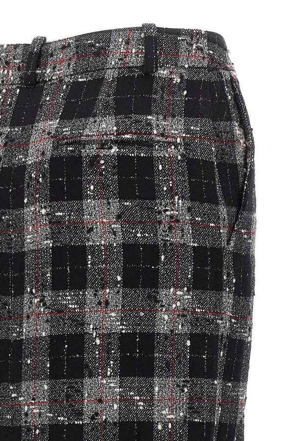 Alessandra Rich Tartan Check Maxi Skirt