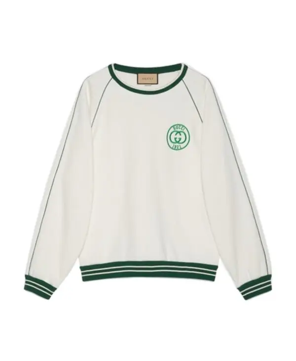 Gucci Logo Embroidered Cotton Sweatshirt