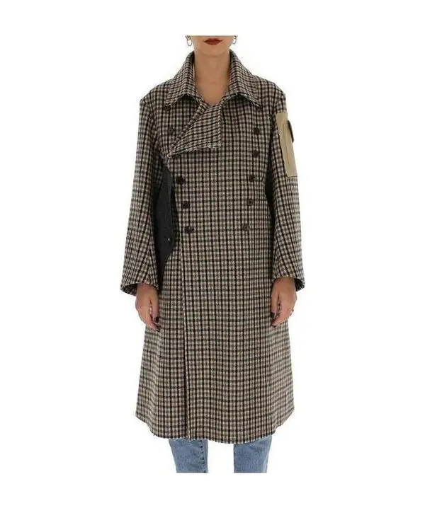 MAISON MARGIELA Double Breasted Checked Wool Coat
