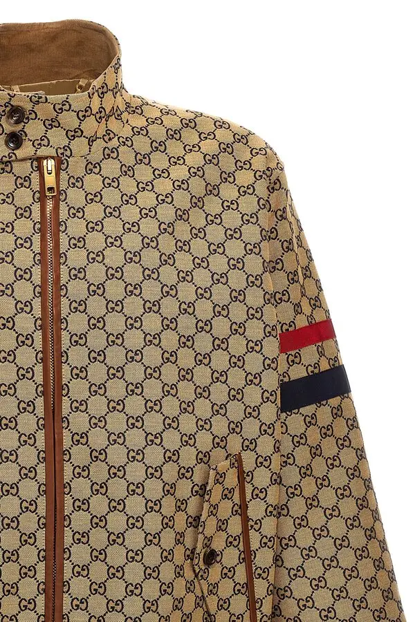 Gucci Gg Cotton Canvas Bomber Jacket