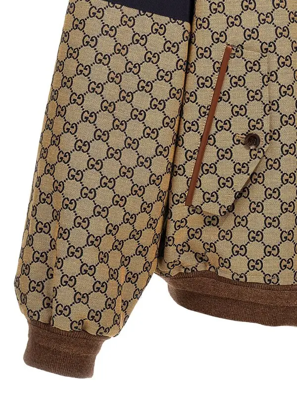 Gucci Gg Cotton Canvas Bomber Jacket