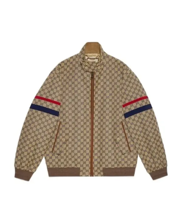 Gucci Gg Cotton Canvas Bomber Jacket