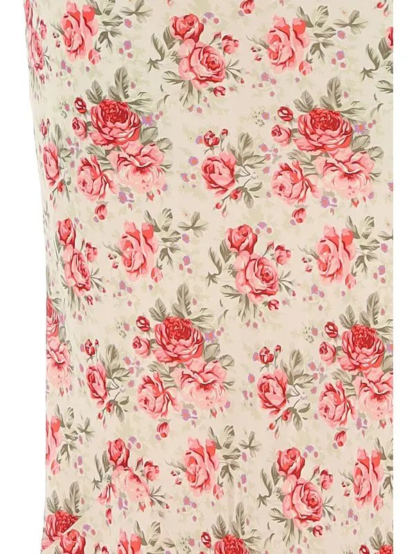 Alessandra Rich Printed Midi Dress With Bow Detail