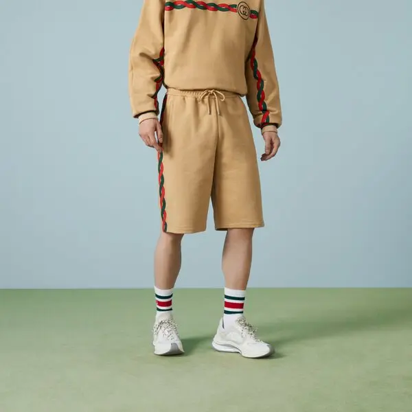 Gucci Logo-print Cotton Track Shorts