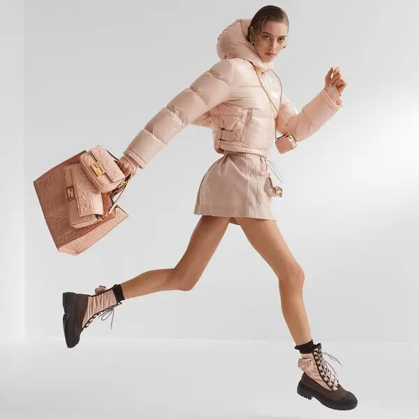 Fendi Cropped Zip-up Padded Jacket