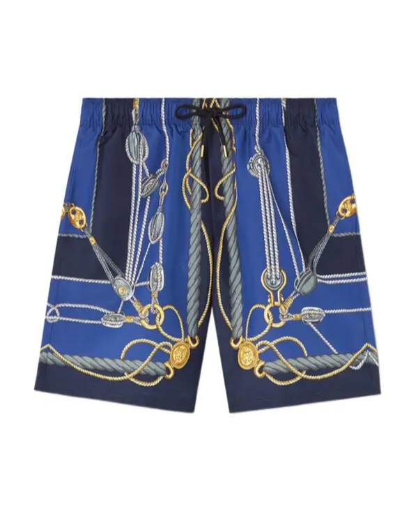 Versace Nautical Print Drawstring Swim Shorts