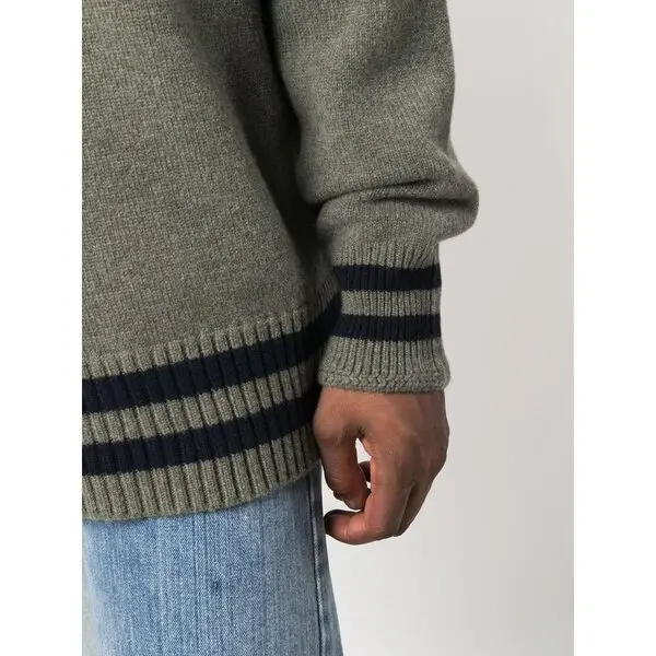 MAISON MARGIELA Striped Detail V-neck Jumper