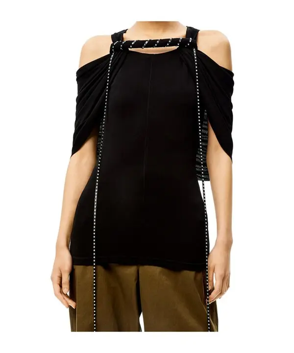 Loewe Embellished Strapless Sling Dress