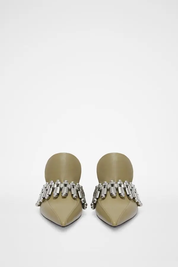 JIL SANDER Pointed-toe Leather Loafers With Embellished Detailing