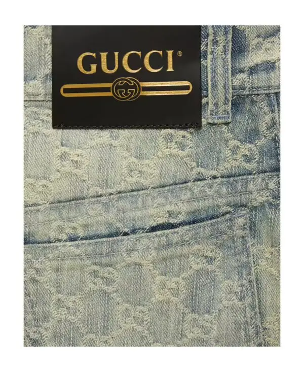 Gucci Gg Jacquard Denim Miniskirt