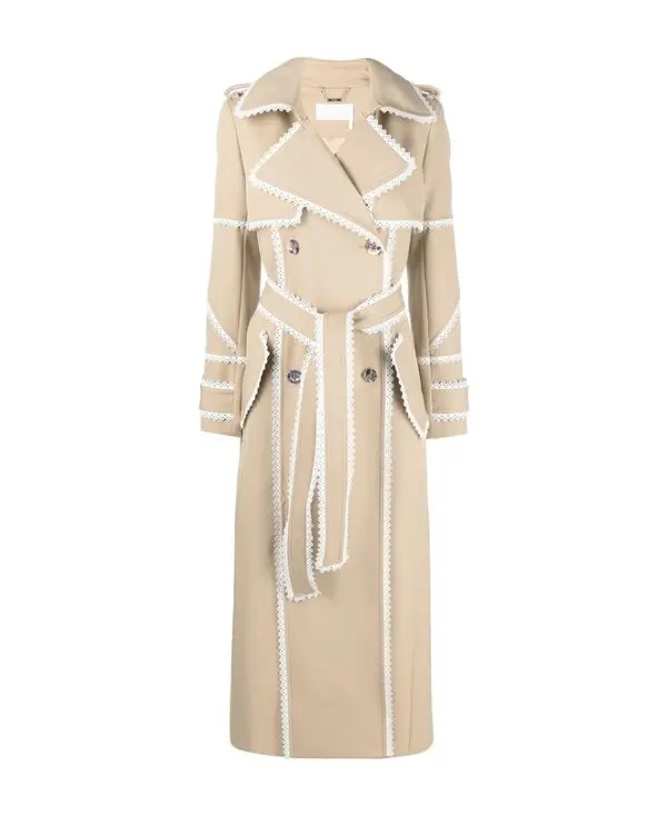 Chloé Scallop-trim Belted Trench Coat