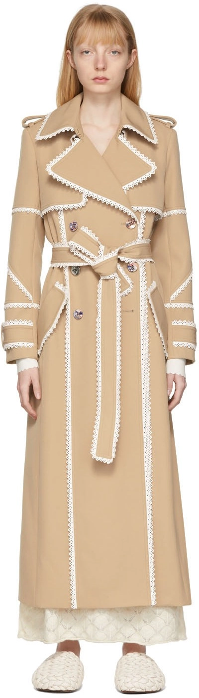 Chloé Scallop-trim Belted Trench Coat