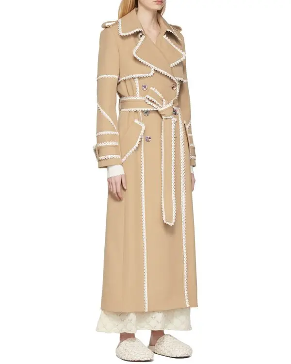 Chloé Scallop-trim Belted Trench Coat