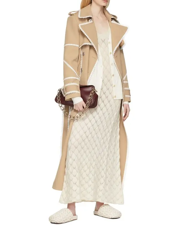 Chloé Scallop-trim Belted Trench Coat