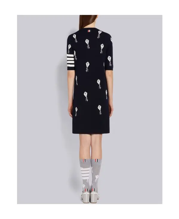 Thom Browne 4-bar Striped Knitted Dress
