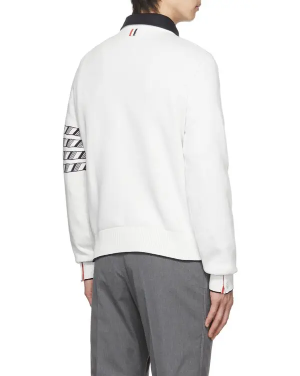 Thom Browne Pullover With Kite Icon Jacquard 4-bar In Cotton