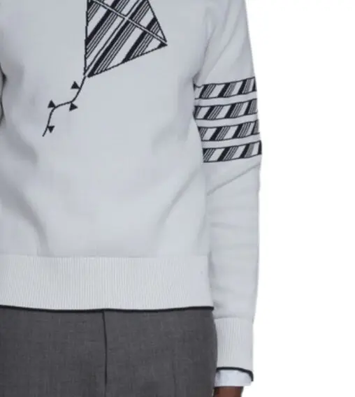 Thom Browne Pullover With Kite Icon Jacquard 4-bar In Cotton