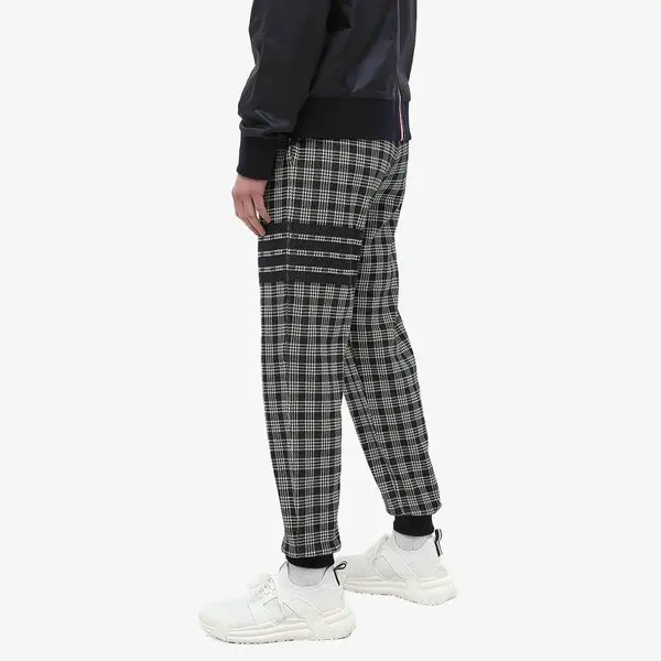 Thom Browne Check-pattern Drawstring Track Pants - Navy Blue