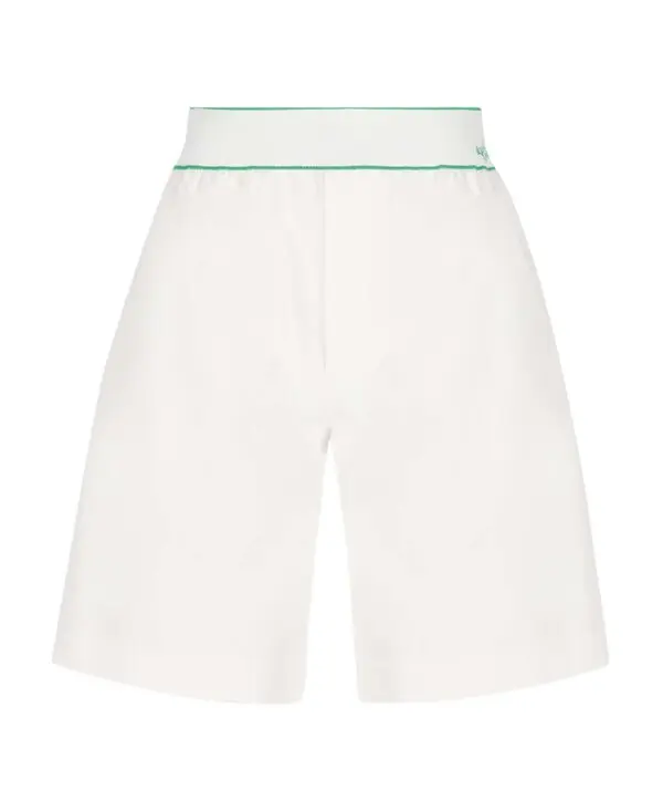 Bottega Veneta Logo Embroidered Shorts With Contrast Stitching