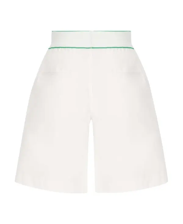 Bottega Veneta Logo Embroidered Shorts With Contrast Stitching