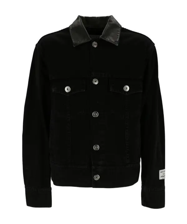 LANVIN Logo-print Distressed Denim Jacket