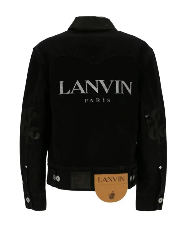 LANVIN Logo-print Distressed Denim Jacket