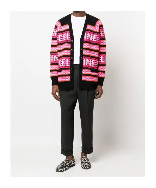 Celine Ski Jacquard Wool Cardigan