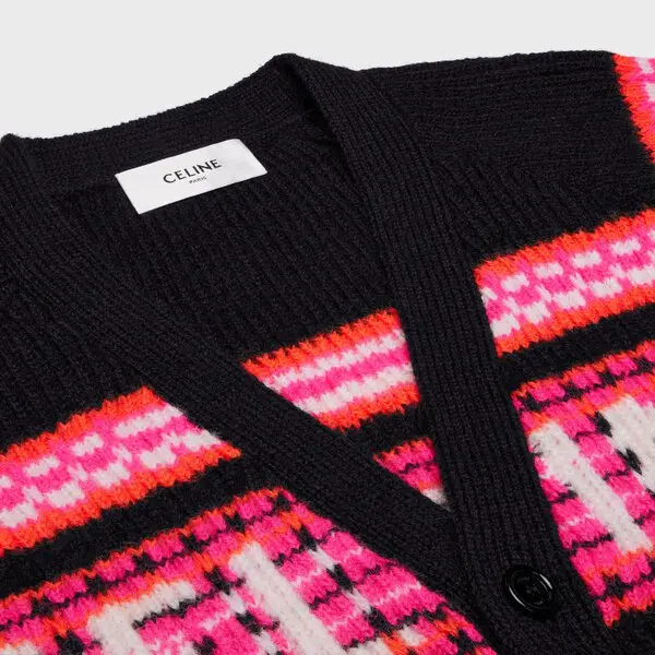 Celine Ski Jacquard Wool Cardigan