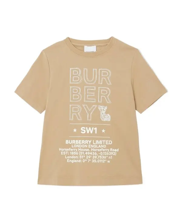 Burberry Logo Sketch-print Cotton T-shirt