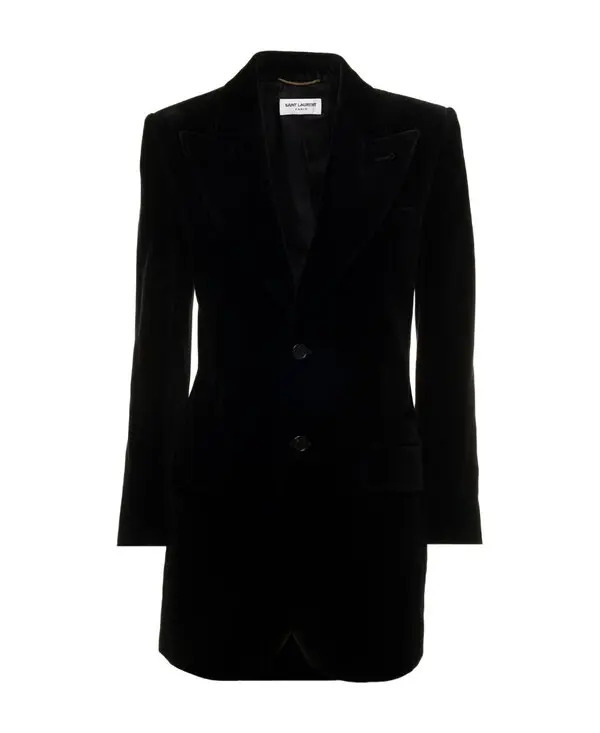 Saint Laurent Velvet Button-up Blazer