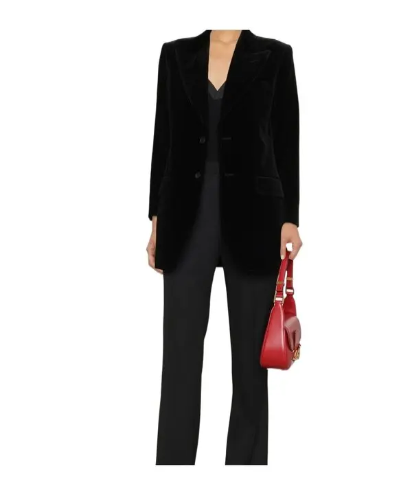 Saint Laurent Velvet Button-up Blazer