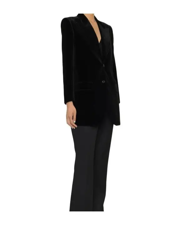 Saint Laurent Velvet Button-up Blazer