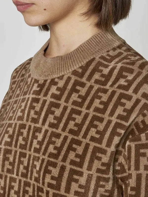 Fendi Ff Pattern Crewneck Jumper