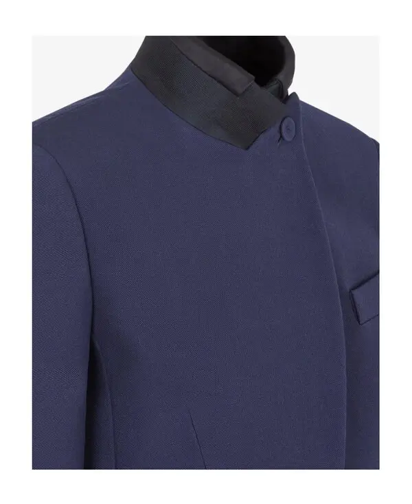Fendi Cropped Stand Collar Jacket With Mulberry Silk Trim