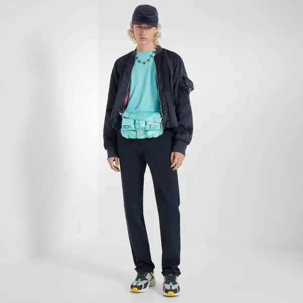 Fendi Blue Nylon Bomber Jacket