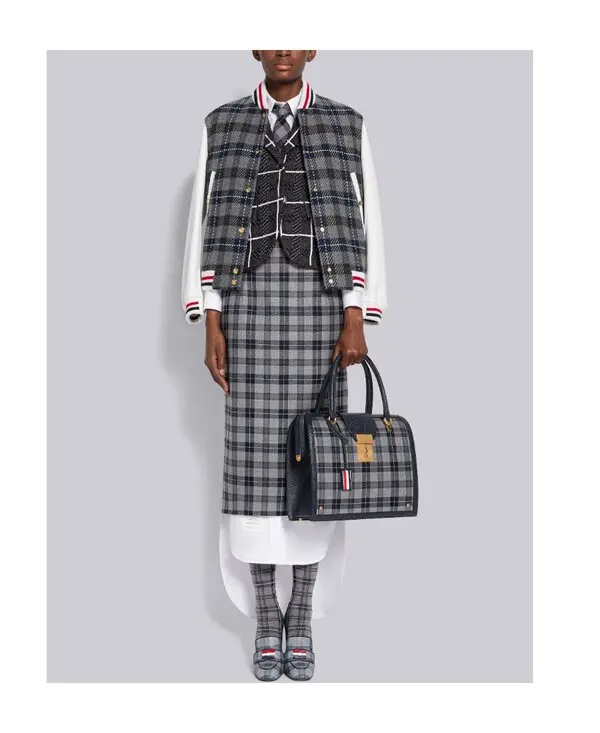 Thom Browne Plaid Baseball Jacket