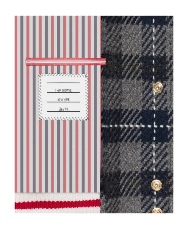 Thom Browne Plaid Baseball Jacket