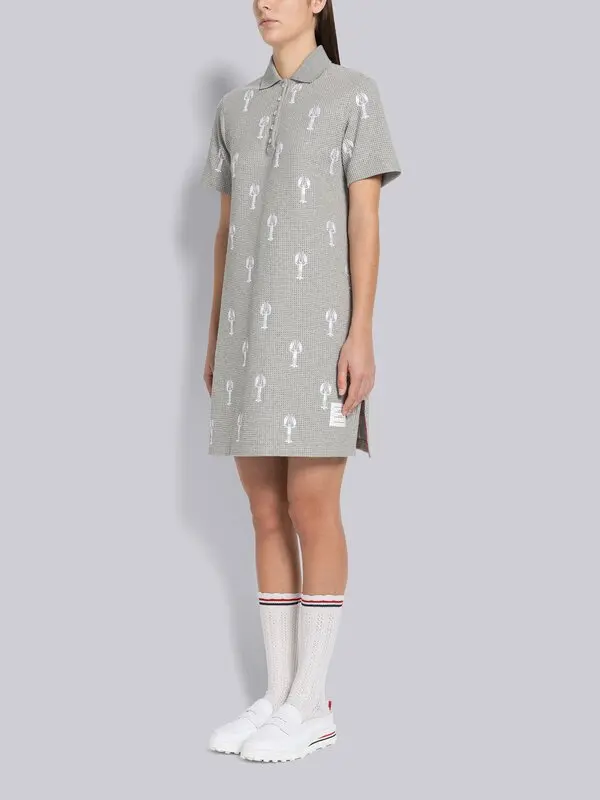 Thom Browne Lobster Embroidered Polo Dress