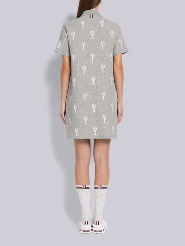 Thom Browne Lobster Embroidered Polo Dress