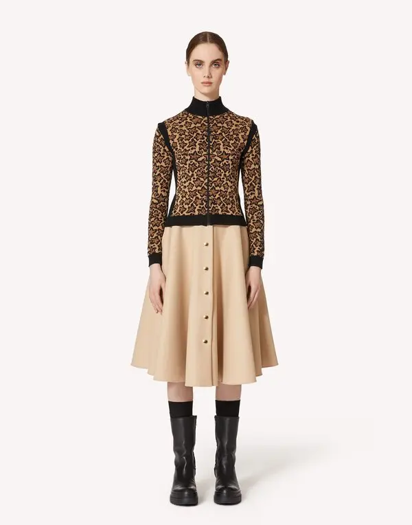 Red Valentino Leo Star Jacquard Zip-up Sweater