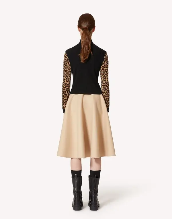 Red Valentino Leo Star Jacquard Zip-up Sweater