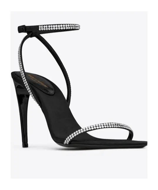 Saint Laurent Georgia Embellished Strap Sandals