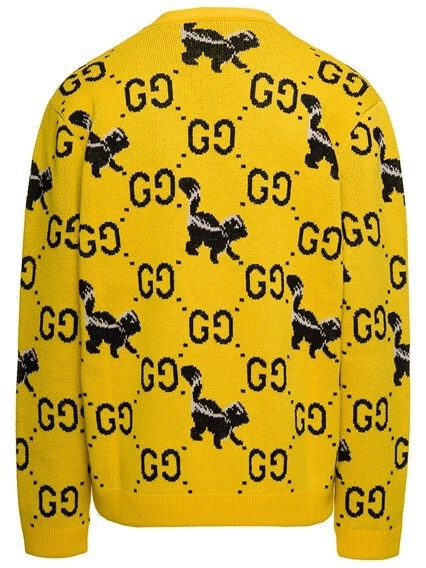 Gucci Skunk Print Wool Cardigan