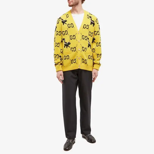 Gucci Skunk Print Wool Cardigan