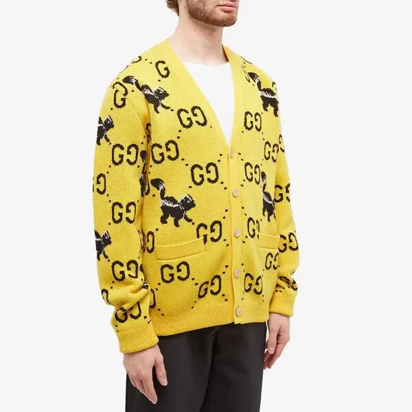 Gucci Skunk Print Wool Cardigan
