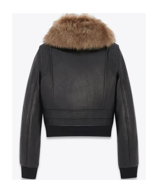 Saint Laurent Lambskin And Shearling Jacket