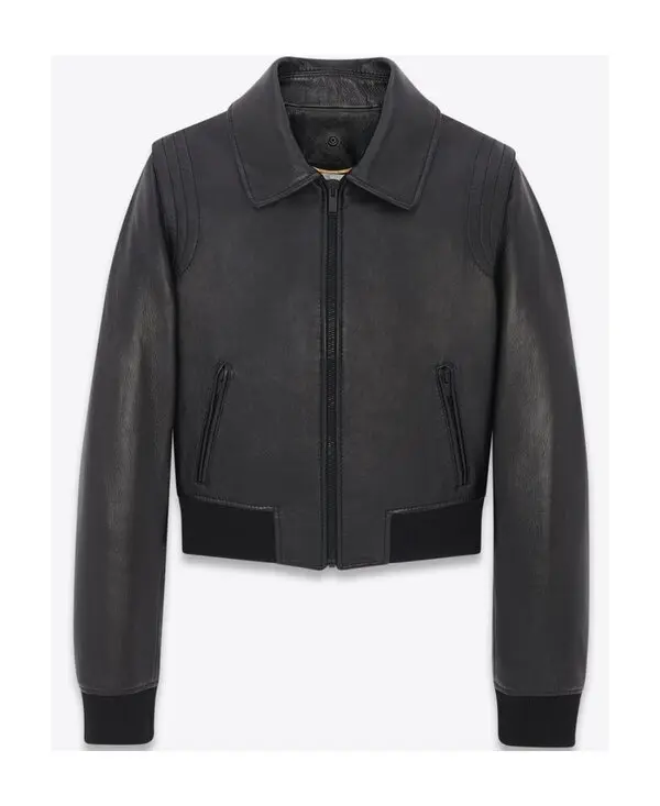 Saint Laurent Lambskin And Shearling Jacket