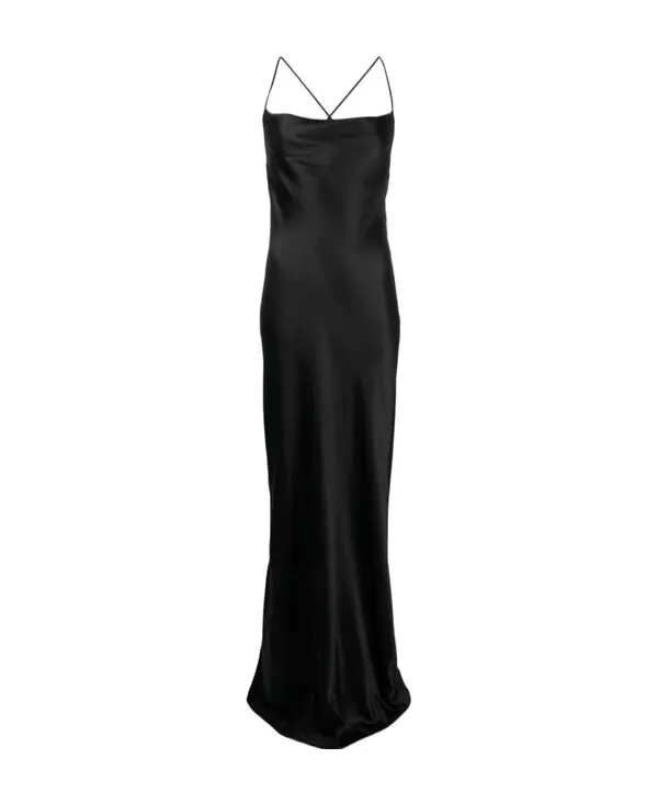 Saint Laurent Spaghetti Strap Open Back Maxi Dress